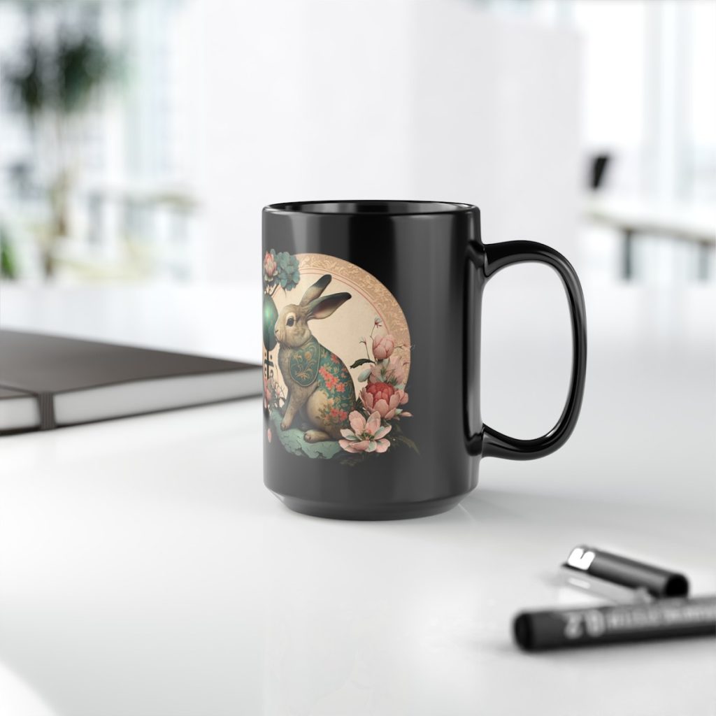 Black Taurus Rabbit Mug (US) - Zodiac Fusion