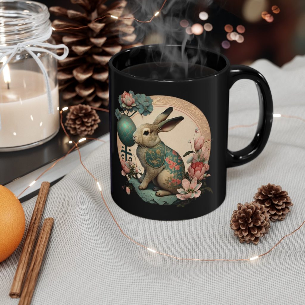 Black Taurus Rabbit Mug (US) - Zodiac Fusion