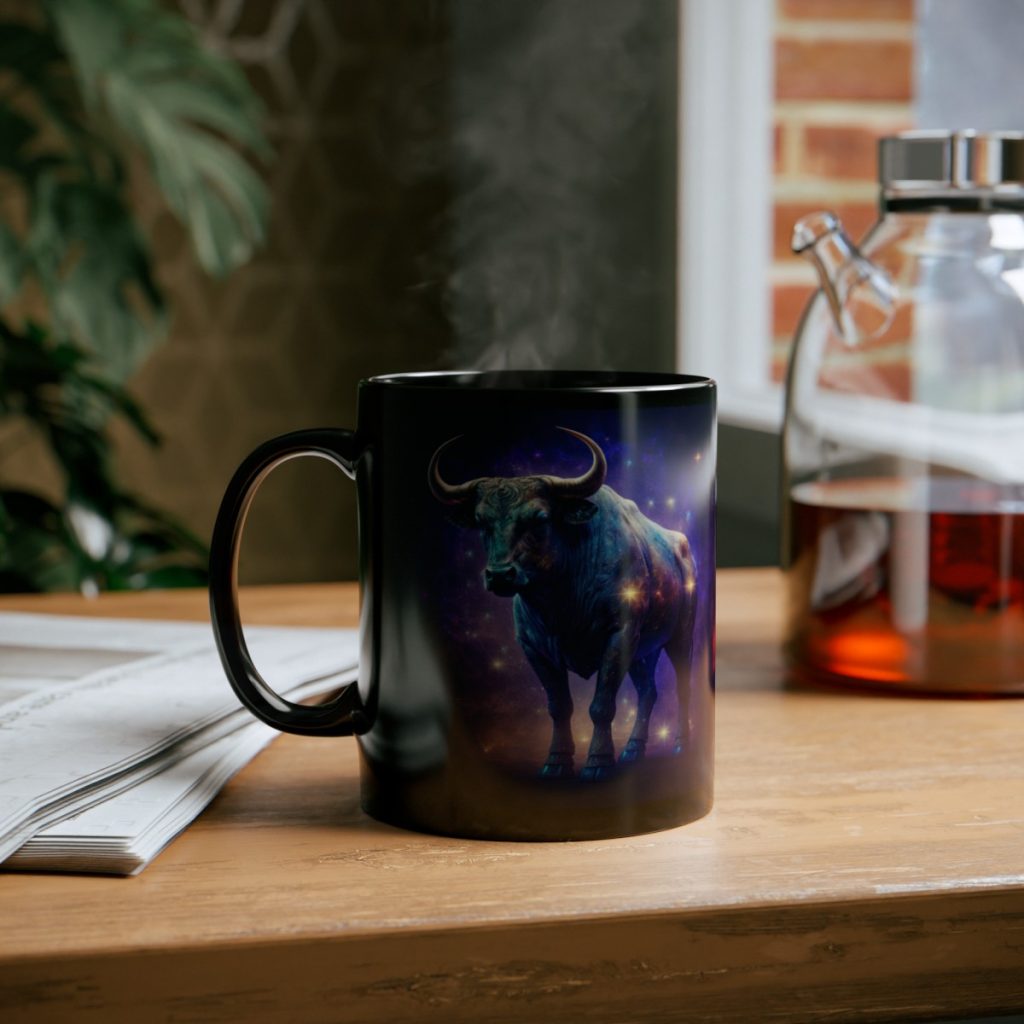 Black Taurus Rabbit Mug (US) - Zodiac Fusion