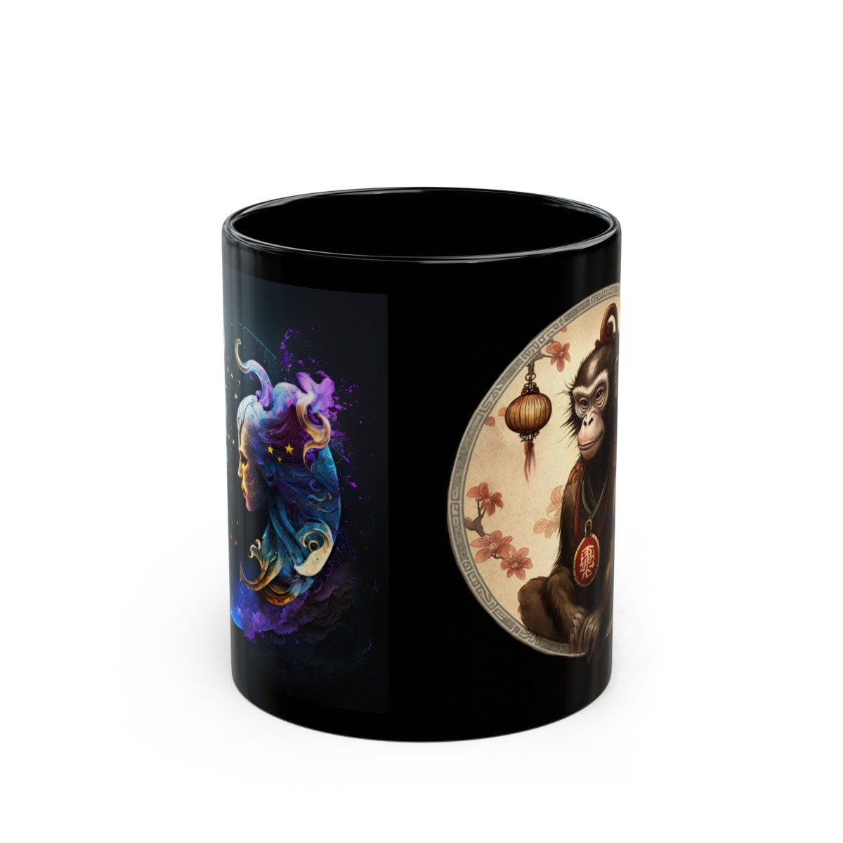 Black Gemini Monkey Mug - Zodiac Fusion