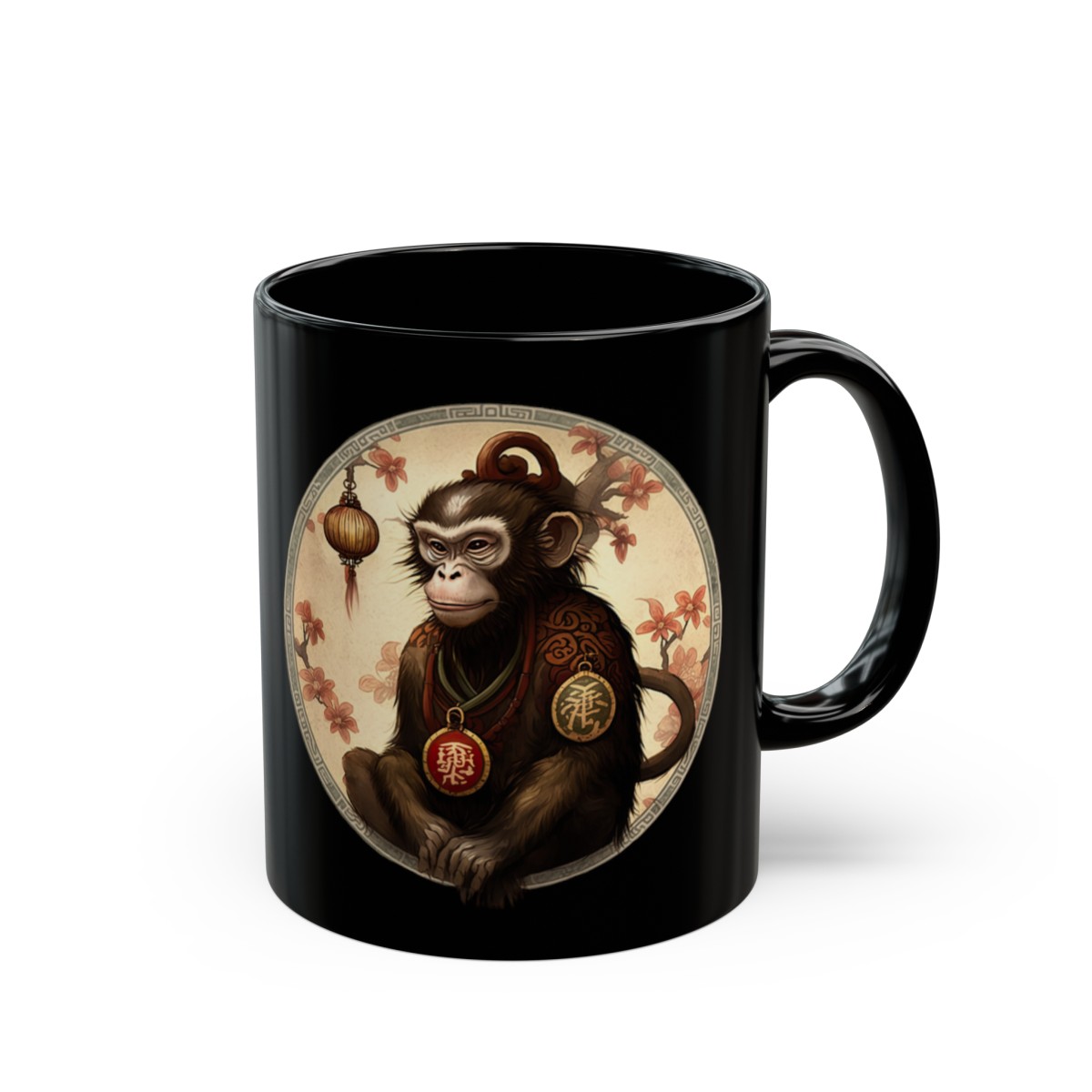 Black Gemini Monkey Mug - Zodiac Fusion