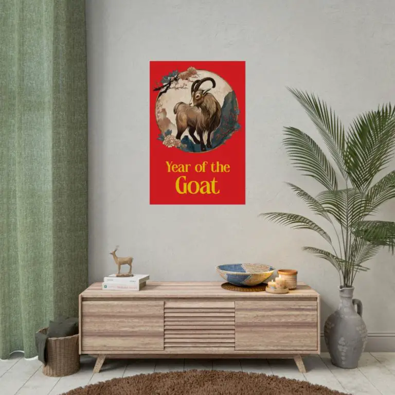 Year of the Goat Red Posters - Zodiac Fusion