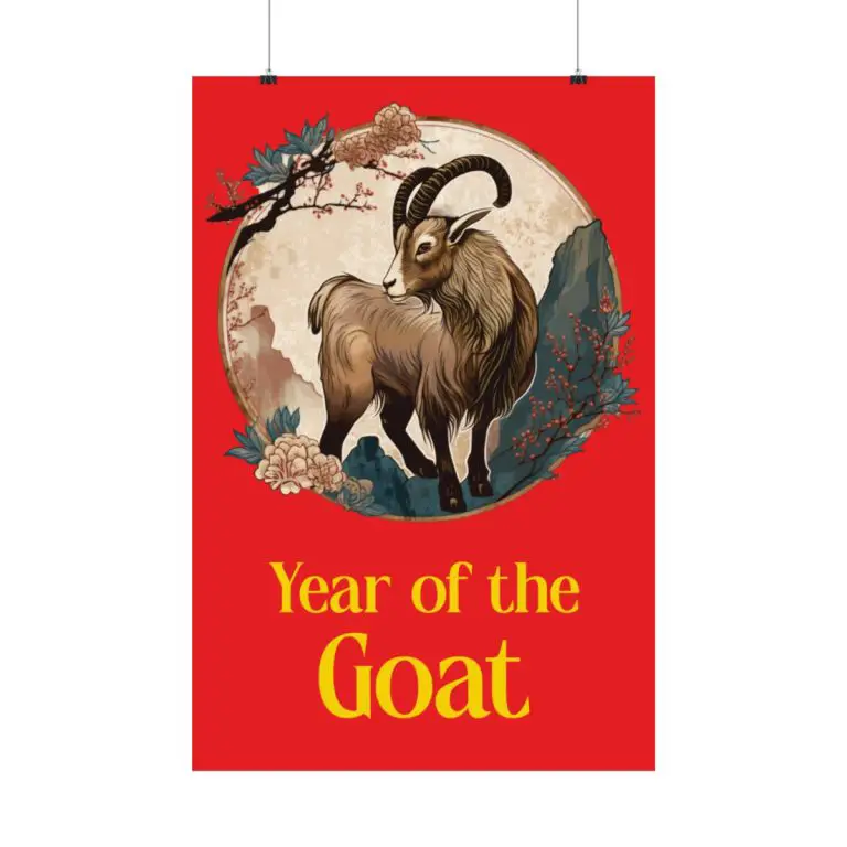 Year of the Goat Red Posters - Zodiac Fusion