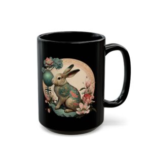 Black Pisces Rabbit Mug - Zodiac Fusion